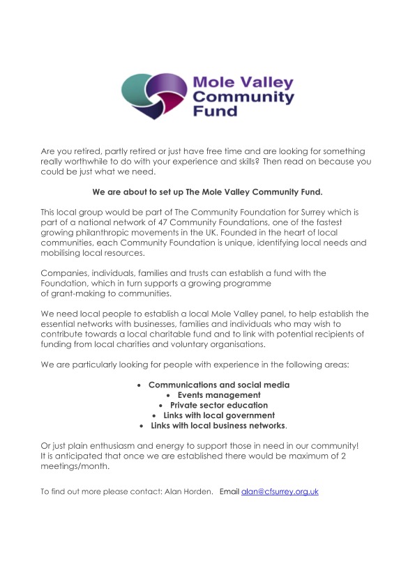 Mole Valley Community Fund - Newdigate Parish Council
